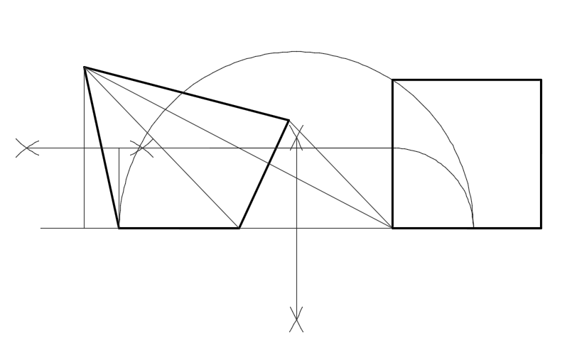 Conversion of areas from a polygon to a square