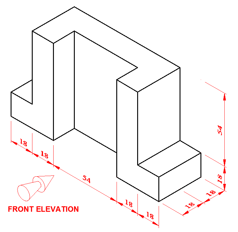 Project the missing orthographic views 2